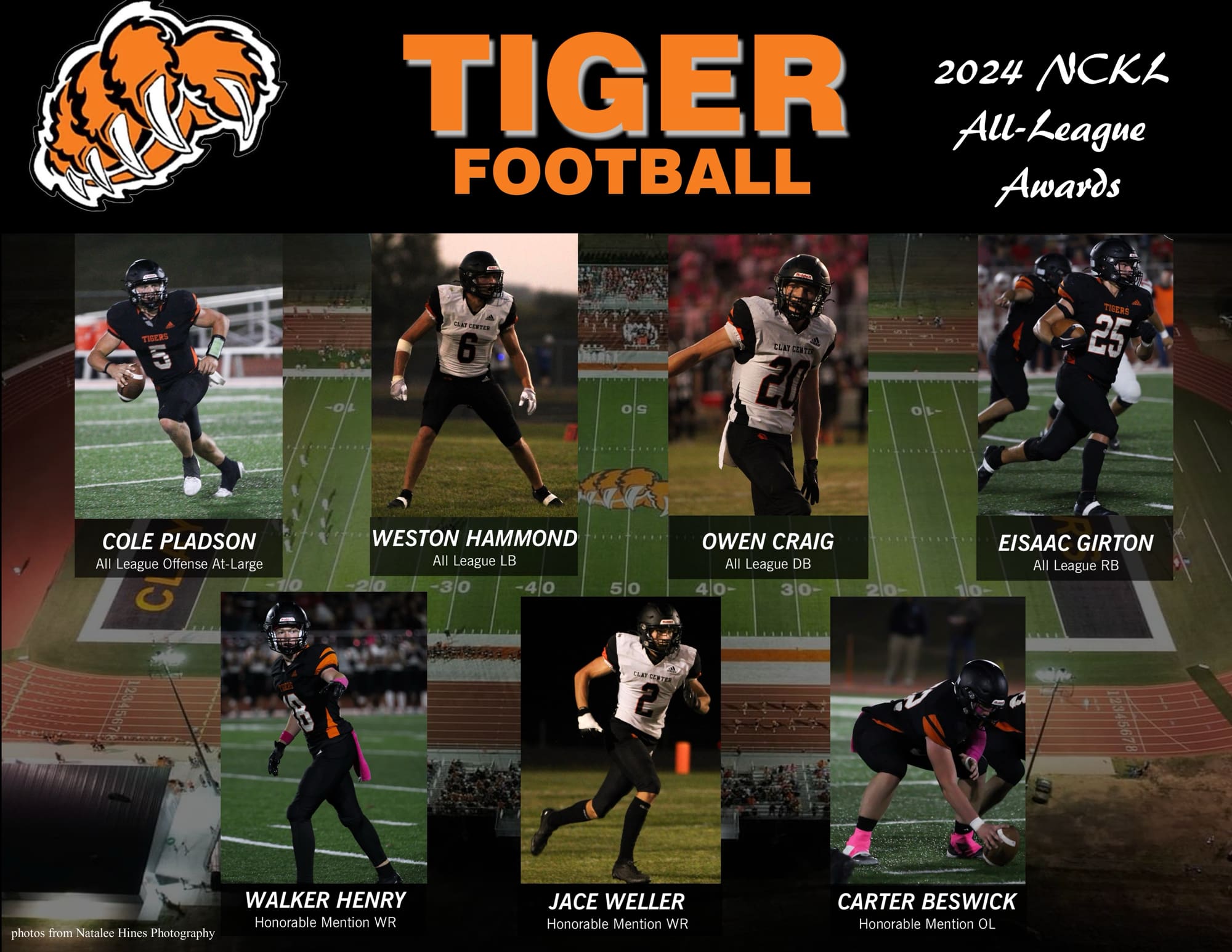 Clay Center Players Earn 2024 All-NCKL Football Honors | KCLY Radio